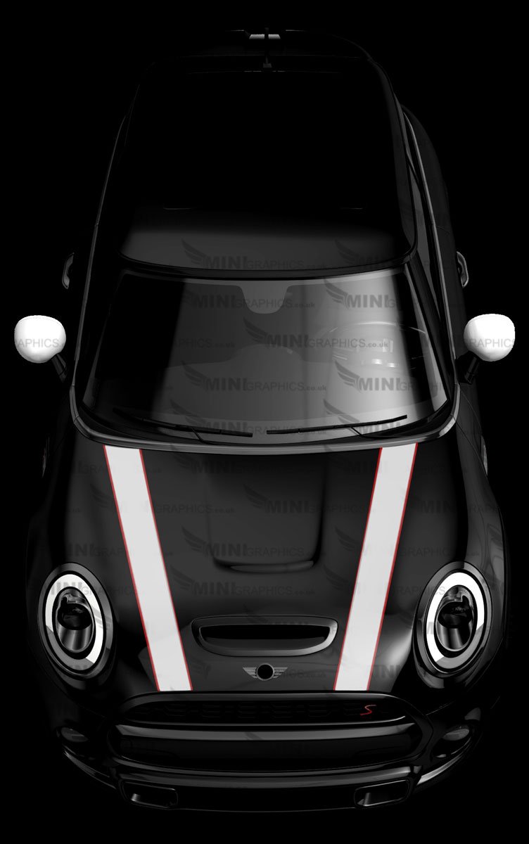 MINI Graphics Bonnet Stripes - Original Styled Pin Stripes Pattern