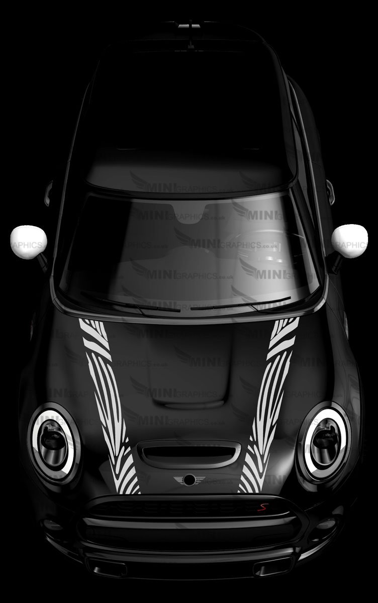 MINI Graphics Bonnet Stripes - Zebra Stripe Pattern