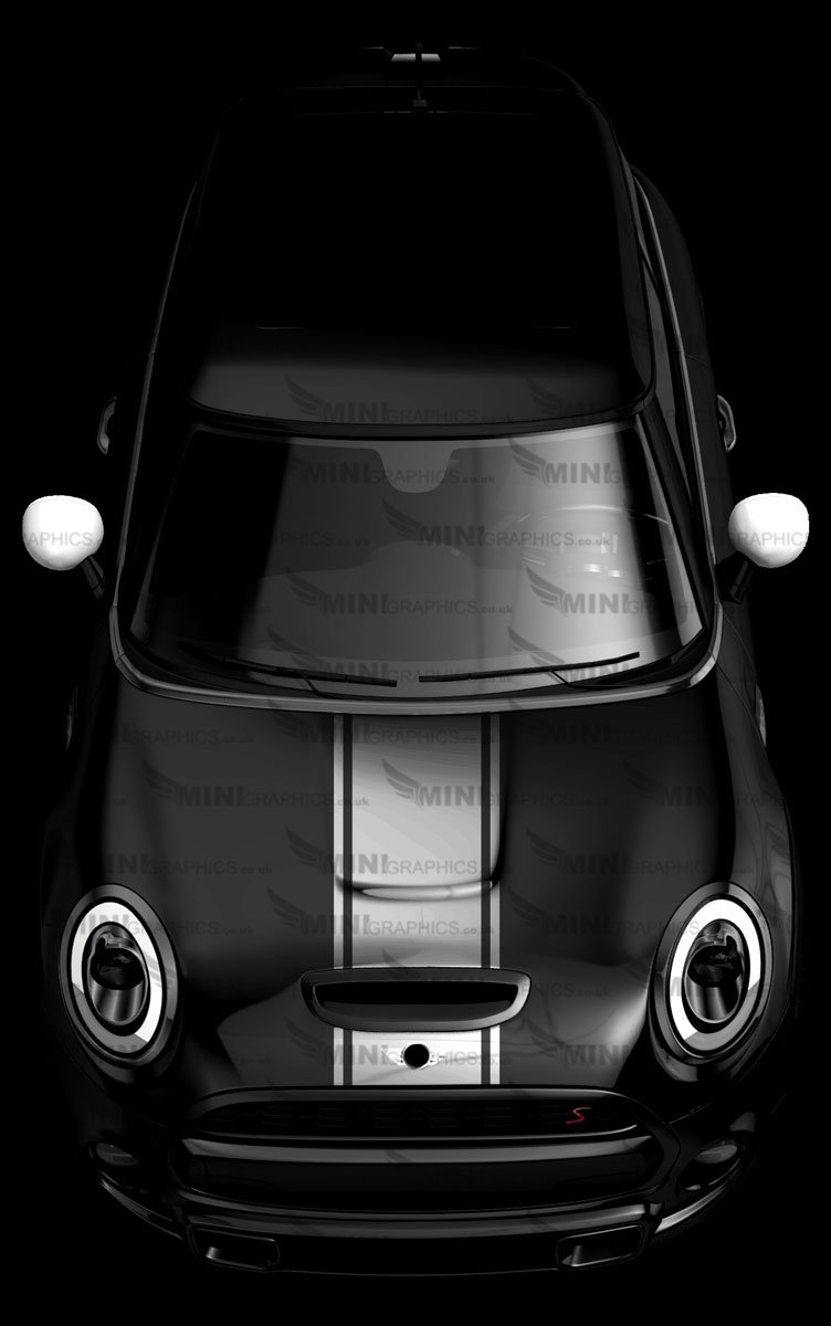 3 stripe bonnet graphic - MINI Graphics Bonnet Stripes